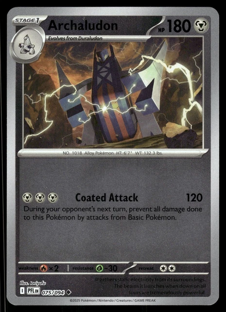 ARCHALUDON - 075/094 Uncommon Phantasmal Flames Pokemon Reverse Holo NM ...