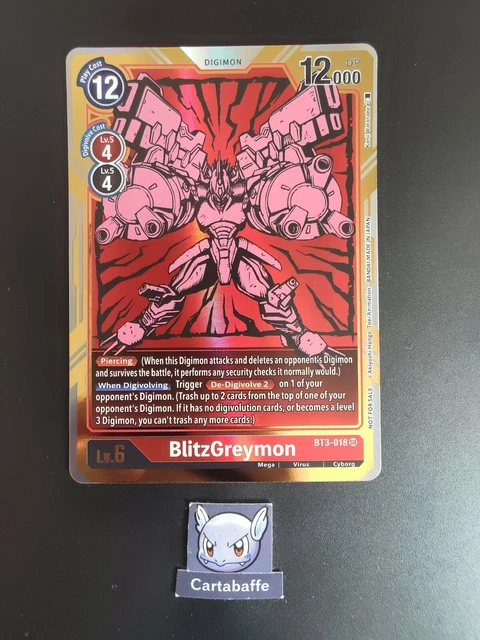 DIGIMON CARD GAME BlitzGreymon BT3-018 SR (Alternate Art) EUR 5,00 - PicClick FR