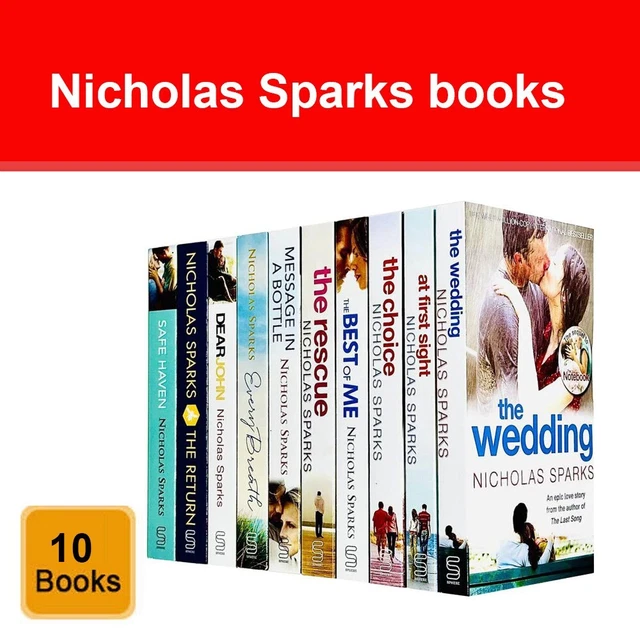 NICHOLAS SPARKS COLLECTION 10 Books Set The Wedding, At First Sight, The Choice £27.85 - PicClick UK