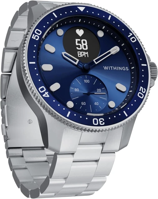 WITHINGS SCANWATCH HORIZON 43mm Blue - Smartwatch with ECG and other ...