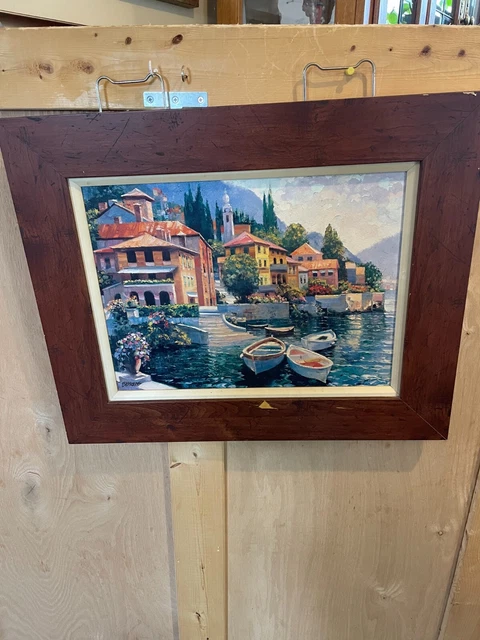 (966) BEHRENS VILLAGE - "LAKE COMO LANDING" BY HOWARD BEHRENS Signed ...