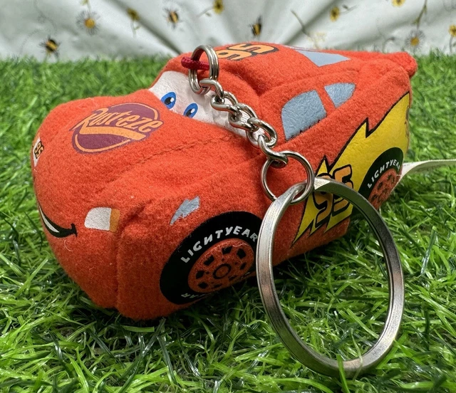 DISNEY PIXAR CARS Lightning McQueen Soft Toy Plush Keyring Carrera ...