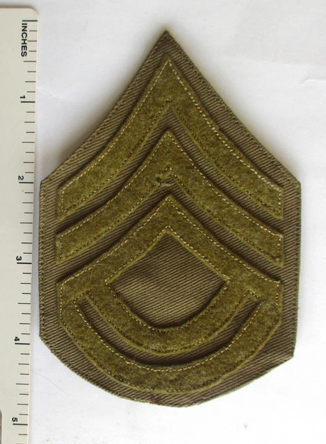 ORIGINAL WW1 VINTAGE US ARMY BATTALION SERGEANT MAJOR RANK STRIPES PATCH Twill EUR 34,14 ...