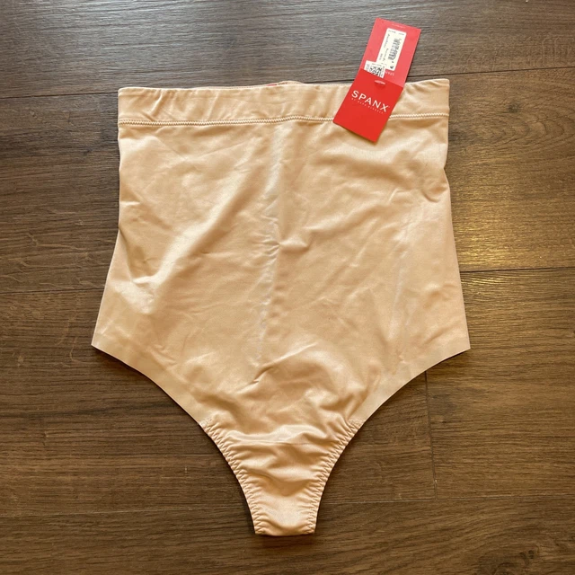 SPANX HIGH WAISTED Thong Womens Large L37629 Champagne Beige Suit Your ...