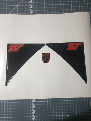 FORD FIESTA ST mk7.5 Gel Dome Wing Stickers - Carbon/Red/Chrome £20.00 ...
