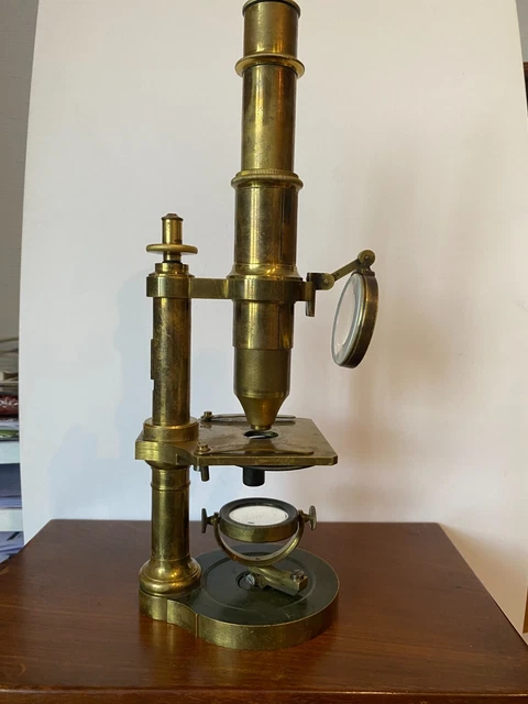 ANCIEN ET RARE microscope NACHET à pied rond , Circa 1865 EUR 320,00 ...