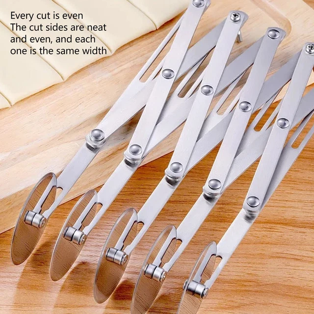 3 WHEEL PASTRY Cutter Roller Stainless Steel Uniform Slicing Multi ...