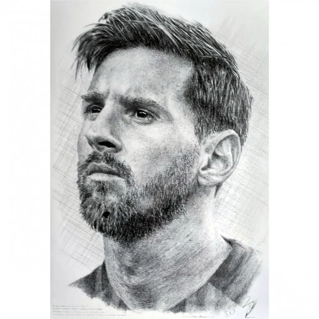 LIONEL MESSI DRAWING ORIGINAL Realistic A4 Art Pencil Art charcoal ...