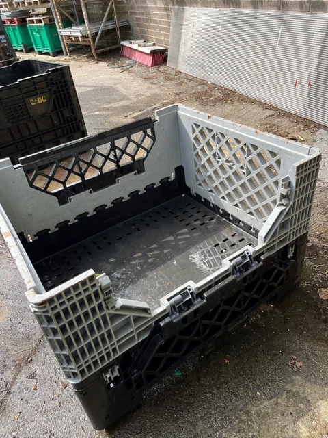 PLASTIC STORAGE FOLDING Pallet Box Magnum Container Used Collapsible £ ...