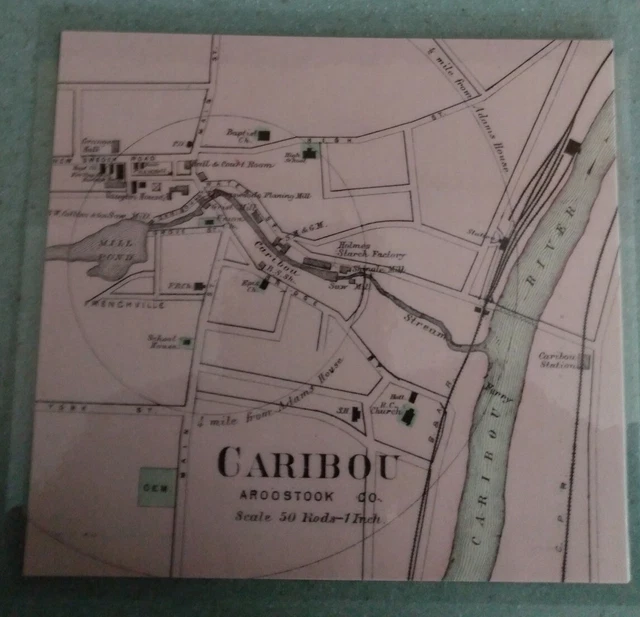 1880S ORIGINAL LAMINATED Map Of Caribou Maine Me EUR 13,44 - PicClick DE