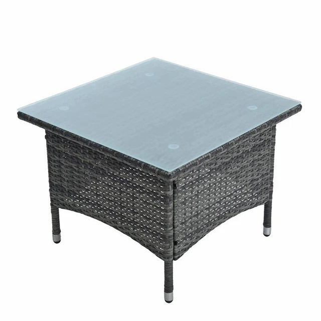 B-WARE POLYRATTAN BEISTELLTISCH Tisch Rattan Gartentisch Balkontisch ...