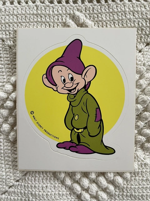 VINTAGE 1980S WALT Disney Productions Dopey Dwarf Sticker $1.85 - PicClick