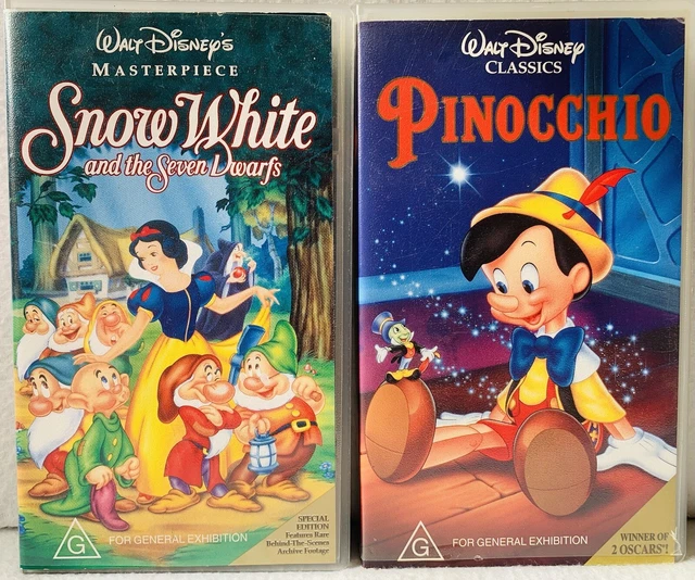 2X WALT DISNEY Classics VHS Tapes, Pinocchio + Snow White & The 7 ...