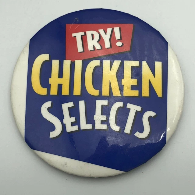 1997 MCDONALDS TRY! Chicken Selects 3" Advertising Pin Pinback Button ...