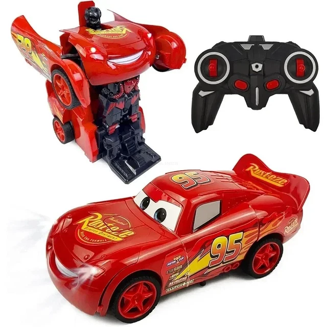 DISNEY LIGHTNING MCQUEEN Remote Control Car 2in1 Transform Robot Rc £26 ...
