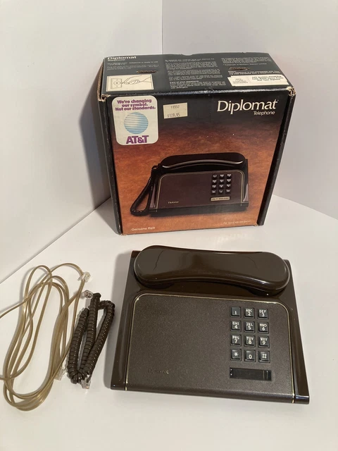 VINTAGE 70S ATT/BELL Diplomat Landline Desk Phone Coca Brown OB ...
