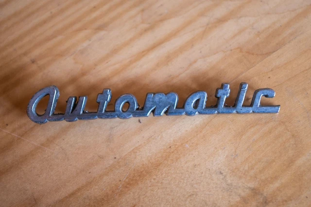 VINTAGE/CLASSIC LEYLAND MINI Automatic Chrome Car Script Badge/Emblem ...