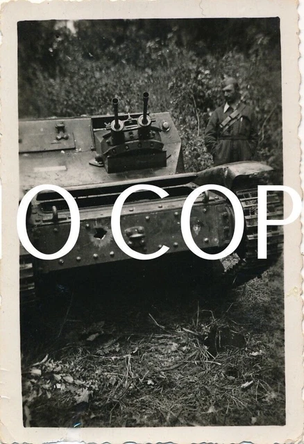 PHOTO WK II Char Italien Détruit Tank X18 EUR 35,19 - PicClick FR