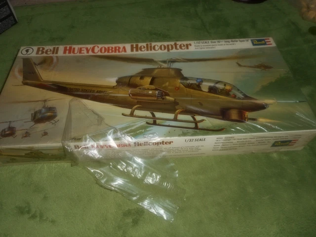 REVELL H-287, 1/32 Bell Huey Cobra Helicopter Plastic Model Kit, 1969 ...