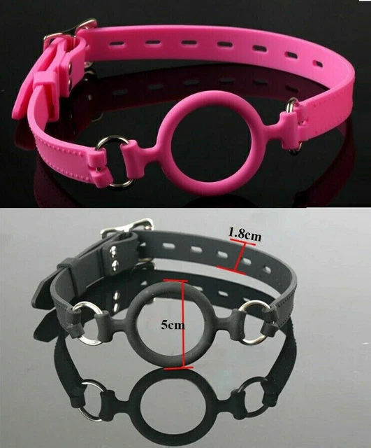 SILICONE OPEN MOUTH Ring Gag Restraint Open Mouth Head Harness Fixation ...