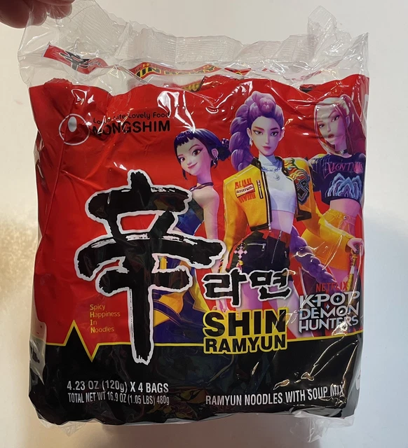 KPOP DEMON HUNTERS Huntrix Korean Shin Ramyun Ramen instant noodles 4 ...