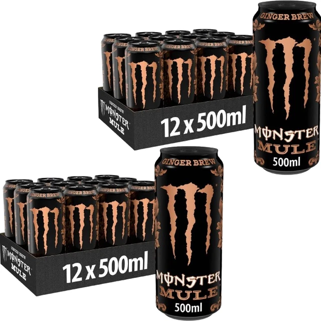 24 X MONSTER Mule Ginger Brew Energy Drink 500ml Best Before End ...