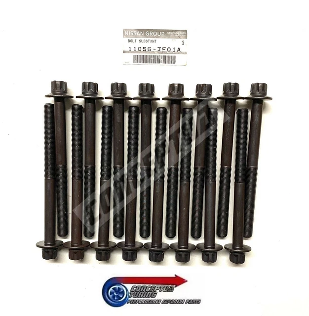 GENUINE NISSAN TÊTE Boulon Set x16 11056-JF01A - pour Nissan R35 GTR ...