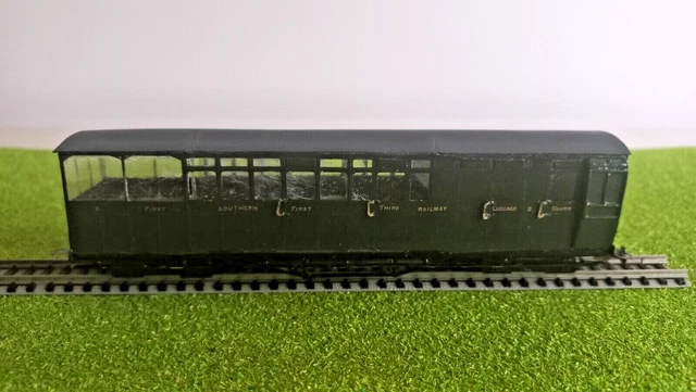 BRASS KIT BUILT OO9 Gauge Lynton & Barnstaple Observation Brake Coach ...