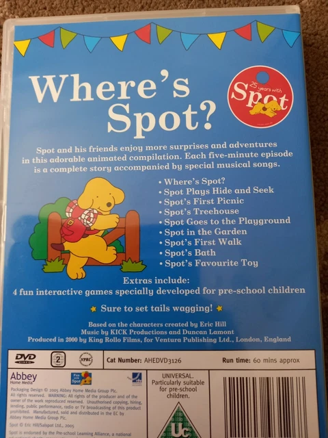 SPOT THE DOG - Where's Spot? Dvd 9 Episodes EUR 10,66 - PicClick IT