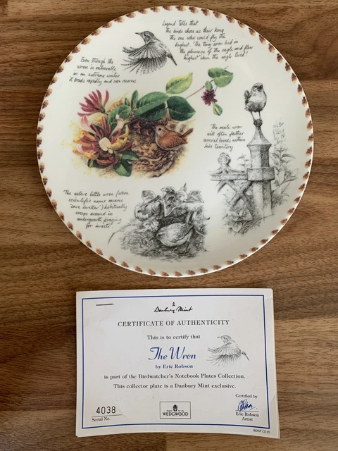 WEDGWOOD THE WREN, Birdwatcher's Notebook plate, by Eric Robson ...