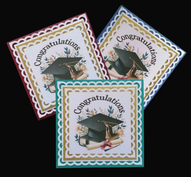 LUXURY GRADUATION BASE Diecut Card Topper Congratulations Celebrate Cap ...