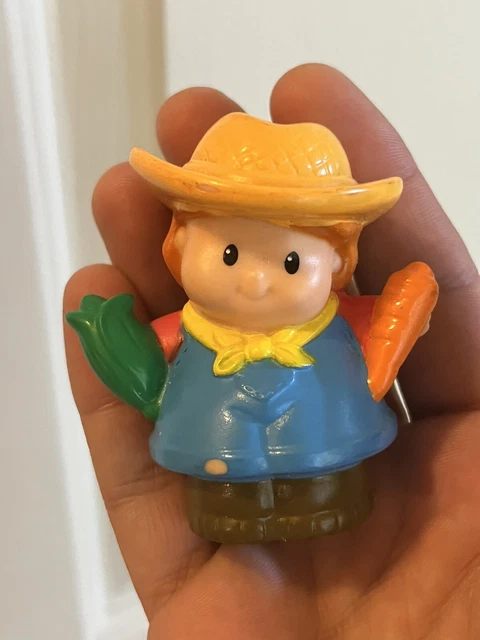 FISHER PRICE LITTLE People Click Barnyard Farm Barn FARMER Corn Carrot ...