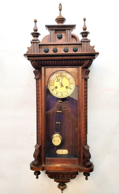 ANTIKE WANDUHR,PENDELUHR REGULATOR Gründerzeit um 19Jh *JUNGHANS* EUR ...