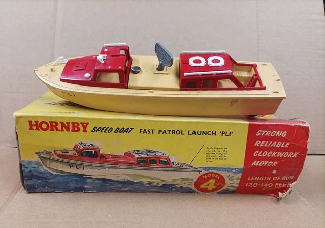 HORNBY SPEED BOAT Fast Patrol Launch PL1 Model 4 Part Boxed Vintage ...