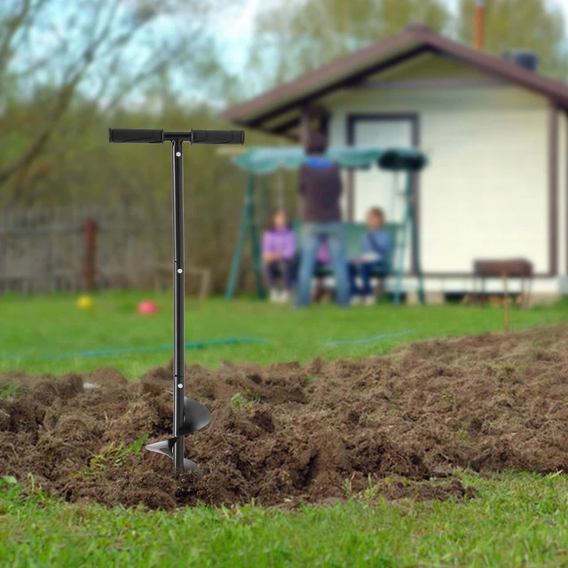 6& MANUAL HAND Earth Auger Fence Post Drill Soil Digger Borer Spiral ...