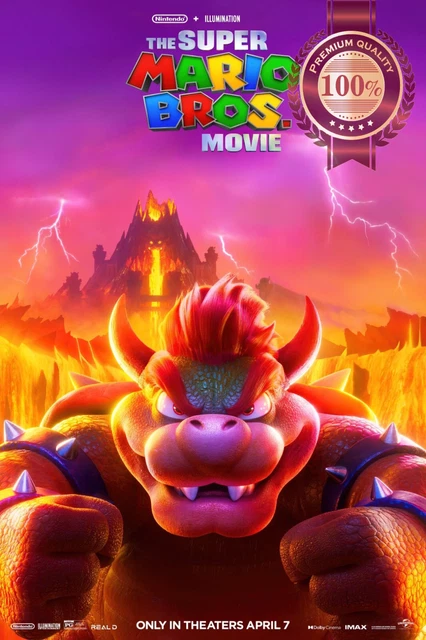 THE SUPER MARIO Bros Movie Bowser 2023 Original Cinema Print Premium ...