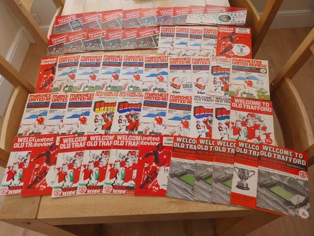 MANCHESTER UNITED 50 Home Programme Bundle From The Period 1974 - 1978 ...