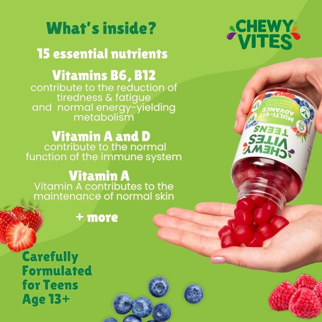 CHEWY VITES TEENS MultiVIT Advance, 60 Vitamin Gummies, Teen Vitamins ...