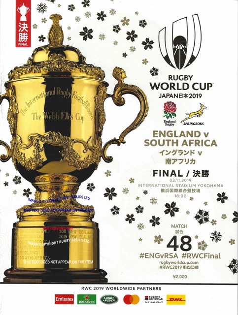 ENGLAND V SOUTH AFRICA RUGBY WORLD CUP FINAL 2019 PROGRAMME VERY GOOD ...