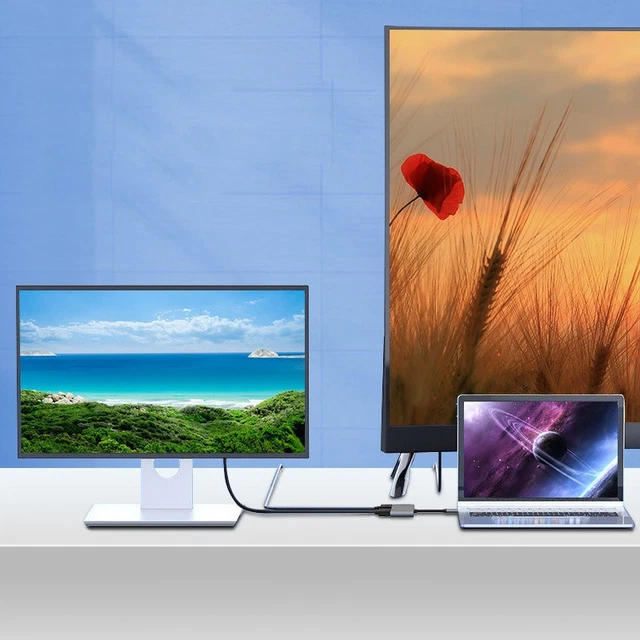 USB C TO Dual HDMI-Compatible,USB C Splitter,C-Hub Multi-Monitor For ...