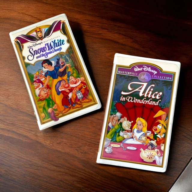 WALT DISNEY MASTERPIECE Collection VHS Classics Snow White & Alice In ...