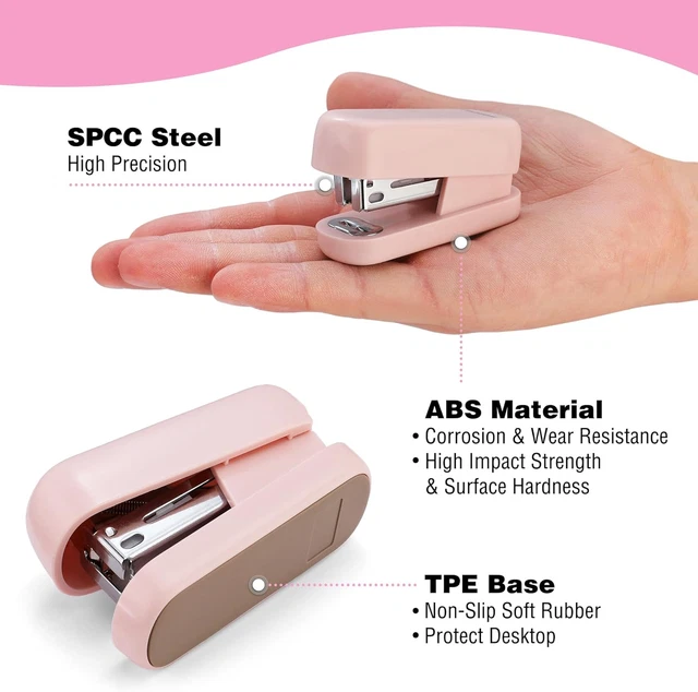 MINI STAPLER WITH Staples, Pink Stapler Set Includes Two Small Staplers, One Sta $30.99 ...