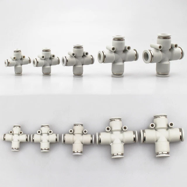 CROSS PNEUMATIC FITTING Push in Connector Male Thread Air Hose 4-16mm ...