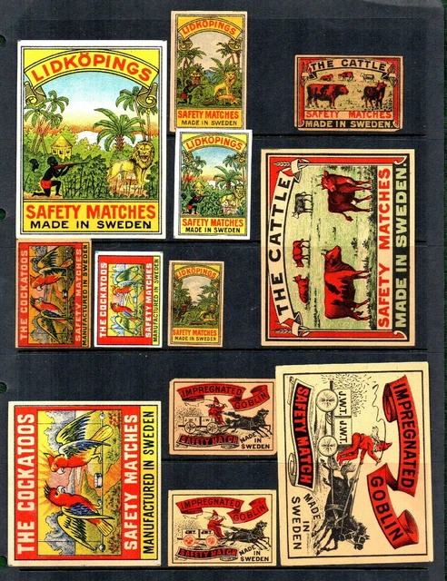 MATCHBOX LABELS RARE early Made in SWEDEN Different Varieties #969 £10. ...