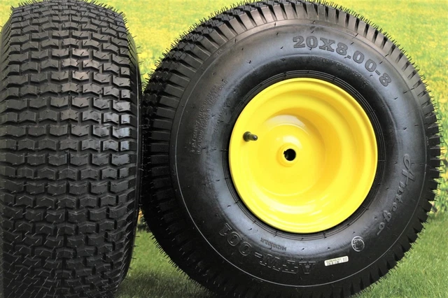 (SET OF 2) 20x8.00-8 4 Ply Tires & John Deere Wheel Assemblies $164.99 ...