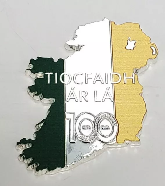 GOLD SILVER IRELAND Map Coin Irish Independence 1921 Proclamation Flag ...