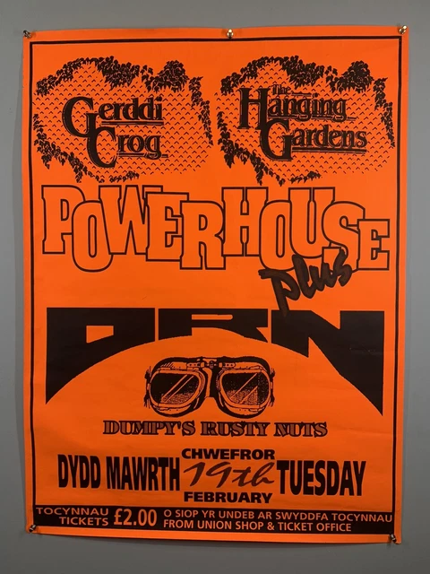 AFFICHE NWOBHM POWERHOUSE Dumpys Rusty Nuts DRN Promo Original Cardiff ...