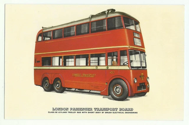LEYLAND TROLLEY BUS Class B2, Illustration Postcard, London Transport £ ...