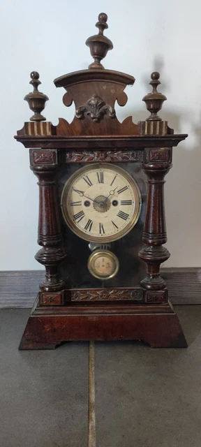 ANCIENNE PENDULE / Horloge En Bois EUR 200,00 - PicClick FR