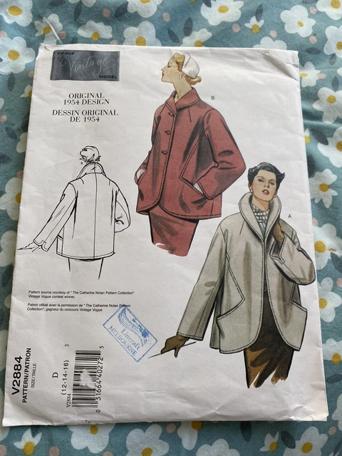 VOGUE VINTAGE MODEL Sewing Pattern - Original 1954 Design - Uncut EUR 8 ...